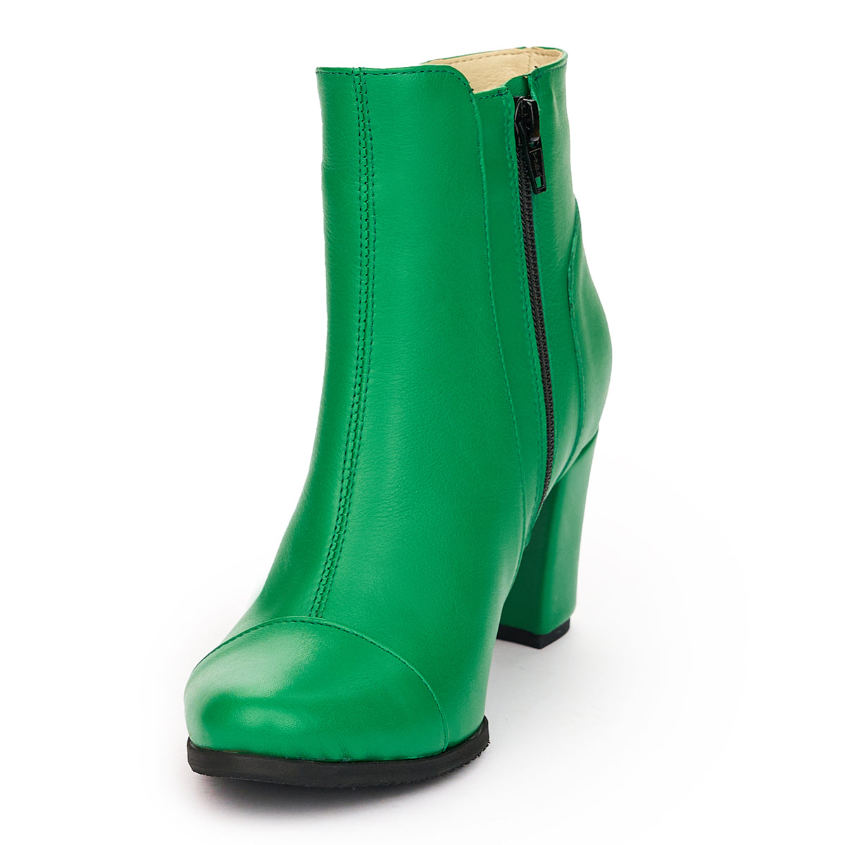 Botine Dama Verzi Toc 7 Cm din Piele Naturala 12311 – Superlative.ro