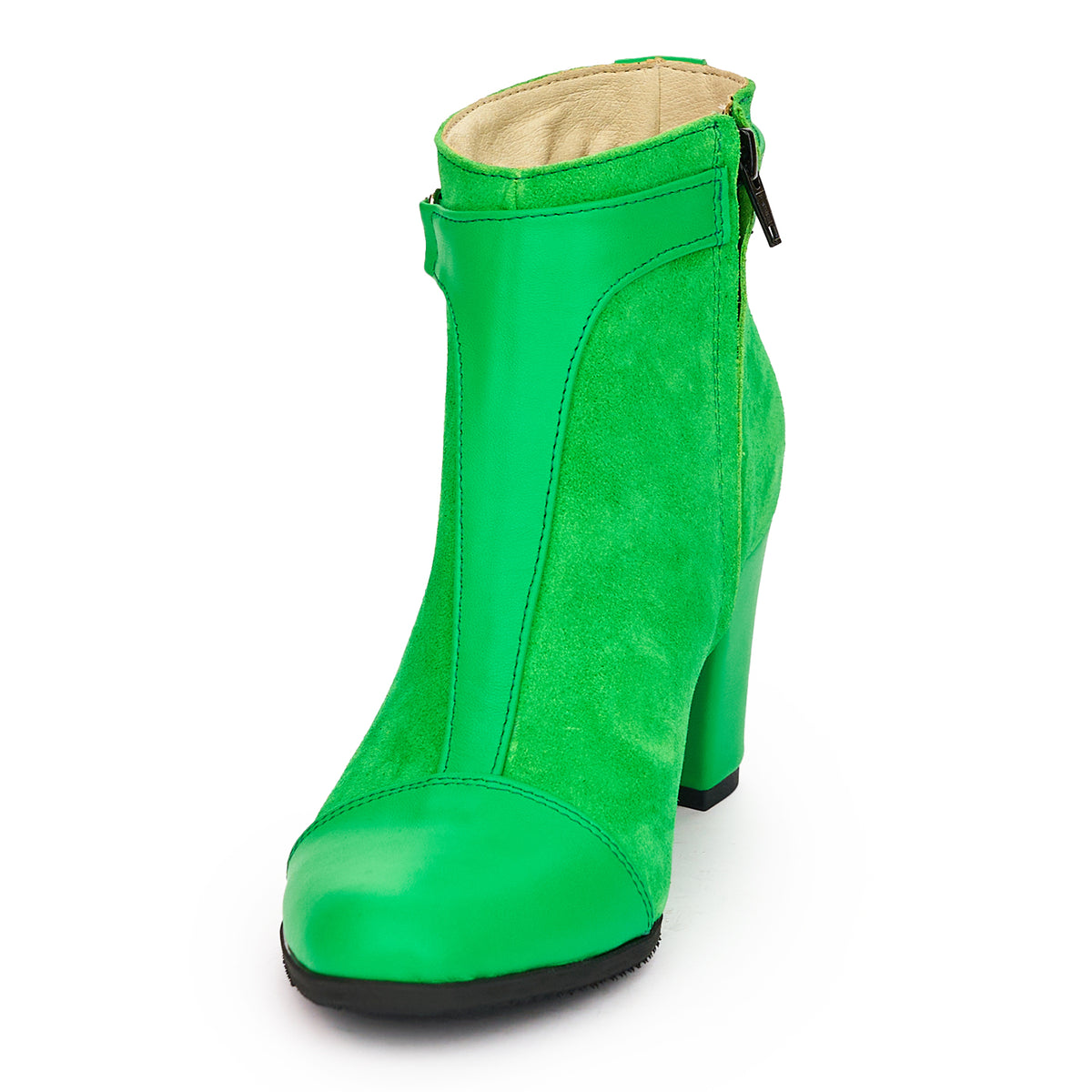 Botine Verzi Piele Dama Toc 7.5 Cm 12312 – Superlative.ro