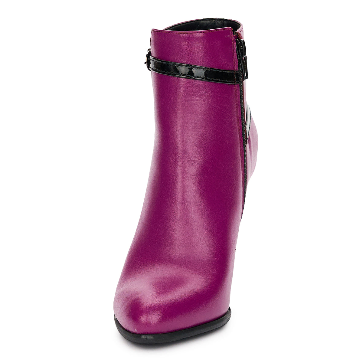 Botine Dama Mov Toc 9.5 Cm din Piele Naturala 12360 – Superlative.ro