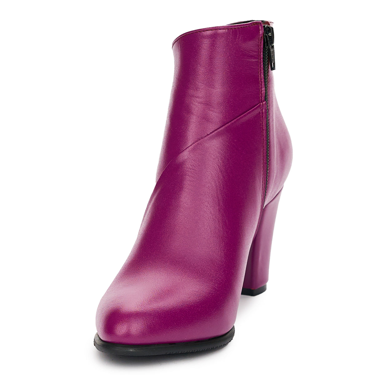 Botine Piele Mov Dama Toc 8 Cm 12365 – Superlative.ro