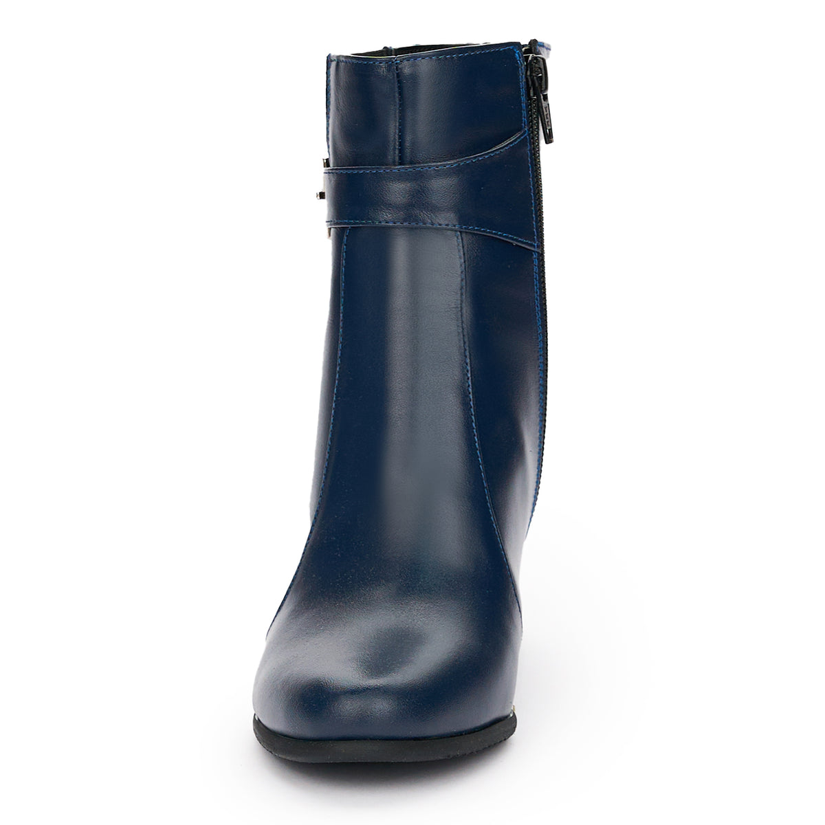 Botine Dama Bleumarin Piele Naturala Toc 7.5 Cm 12404 – Superlative.ro
