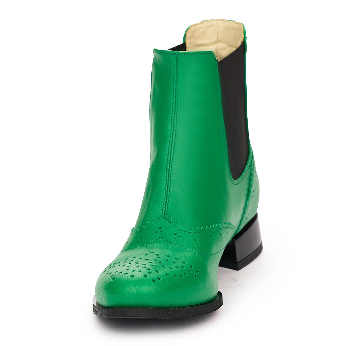 Botine Piele Verzi Dama cu Toc din Piele Naturala 12412 – Superlative.ro