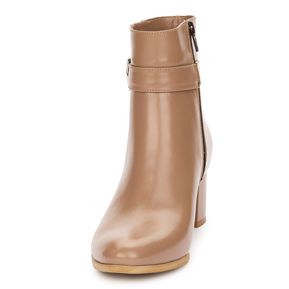 Botine Piele Naturala Bej Toc 5.5 Cm 12443 – Superlative.ro