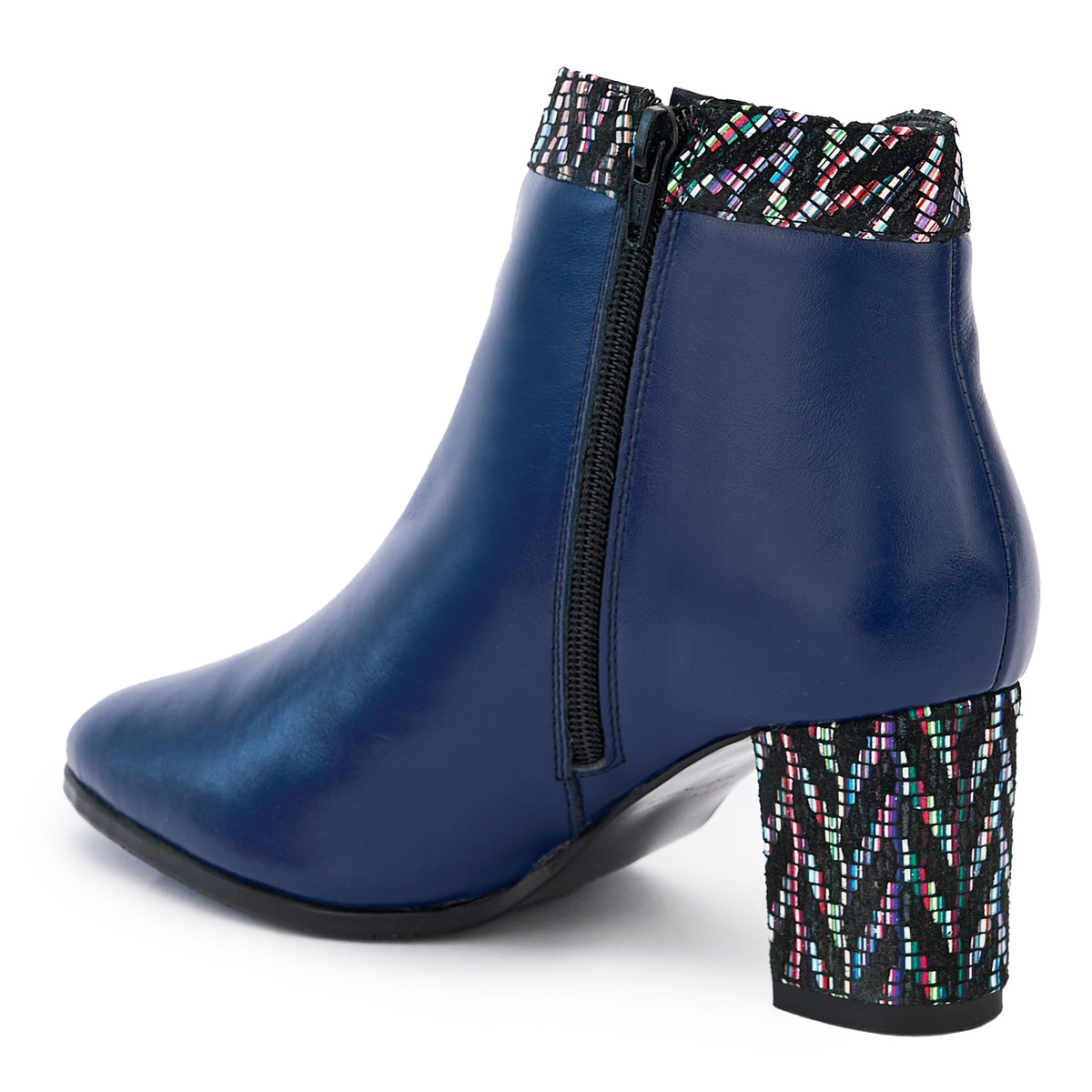 Botine dama din piele naturala bleumarin 14230 – Superlative.ro