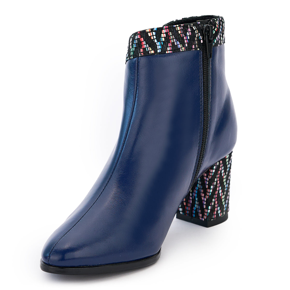 Botine dama din piele naturala bleumarin 14230 – Superlative.ro