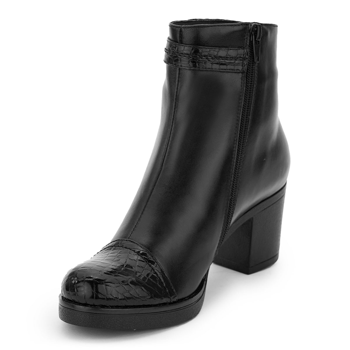 Botine dama din piele naturala neagra 14227 – Superlative.ro