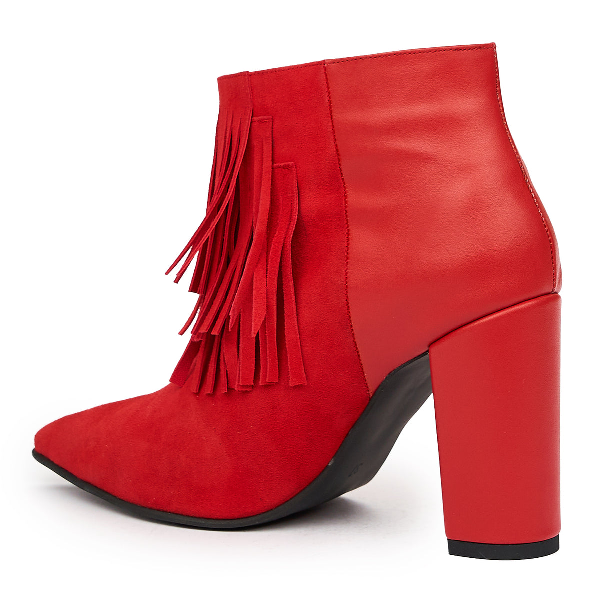 Botine Dama Piele Naturala Rosii Toc 6 Cm 6826 – Superlative.ro