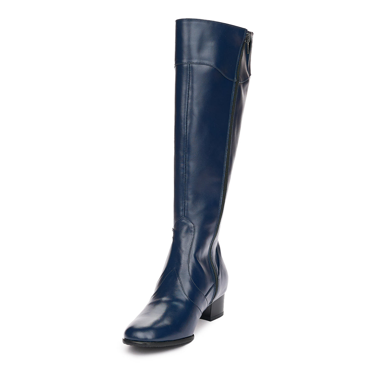 Cizme Piele Inalte Femei Toc 4 Cm Bleumarin 10991 – Superlative.ro