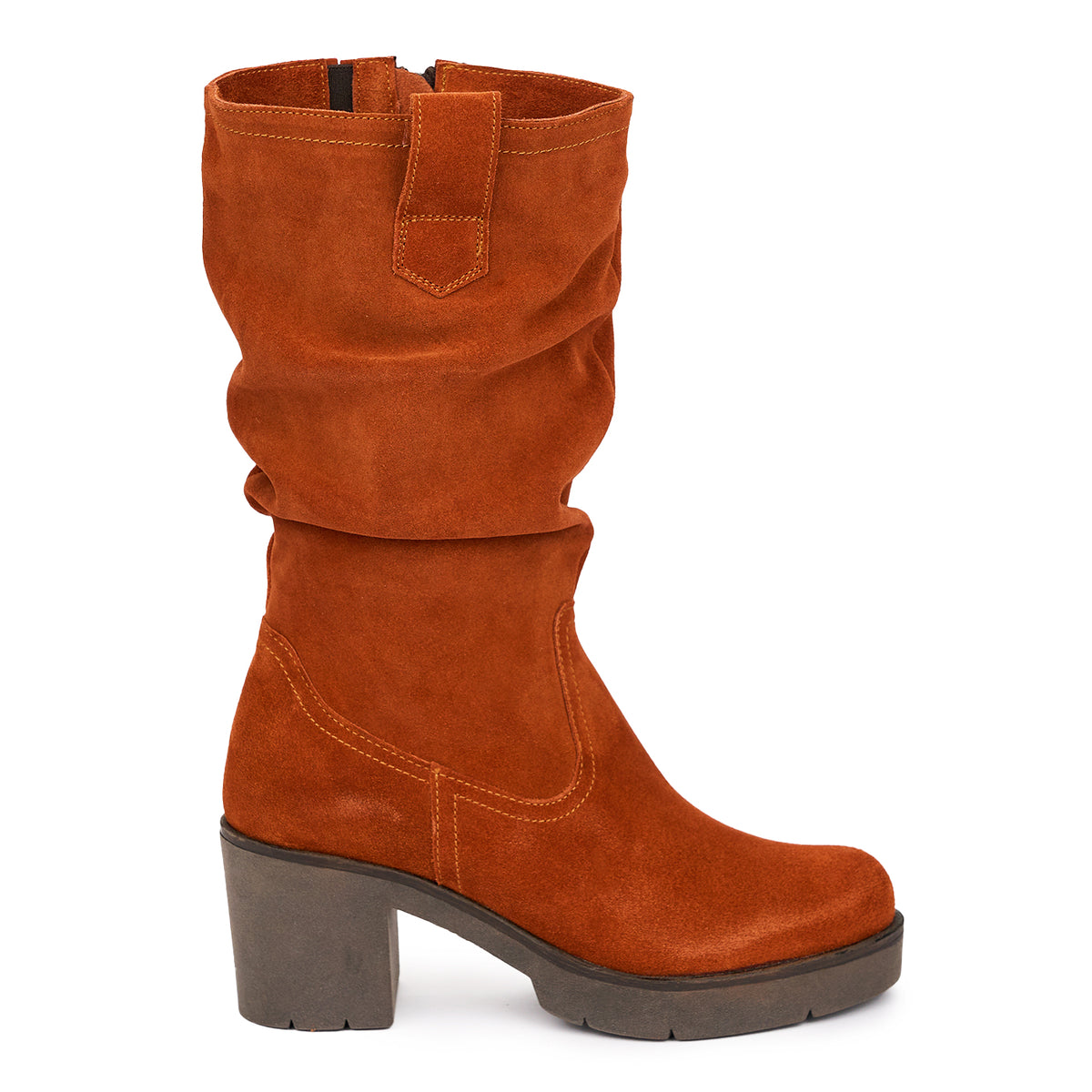 Cizme Dama Piele cu Toc Inalt Portocalii 12122 – Superlative.ro