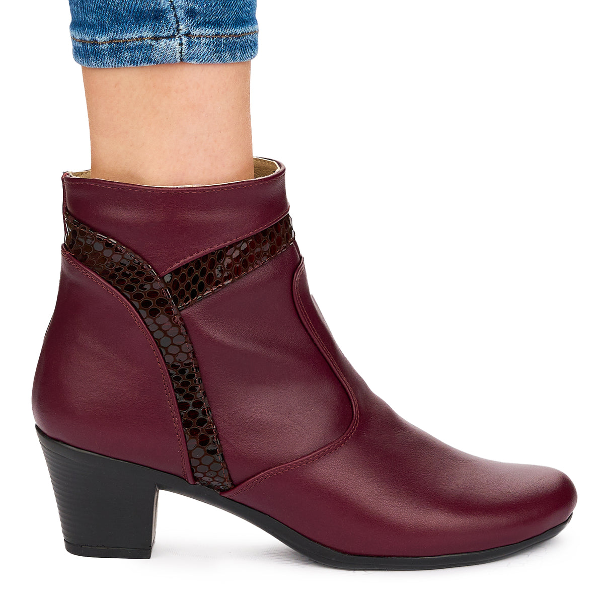 Ghete Visinii Dama Casual din Piele Naturala Toc 6 Cm 10635 ...