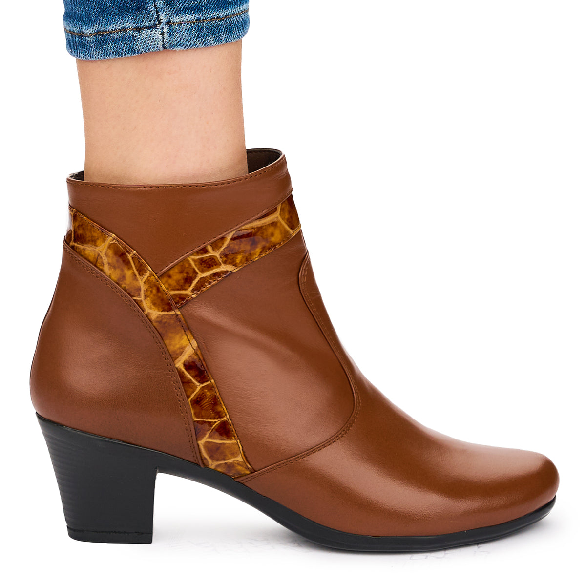 Ghete Maro Dama cu Toc 6 Cm Casual din Piele Naturala 10639 ...