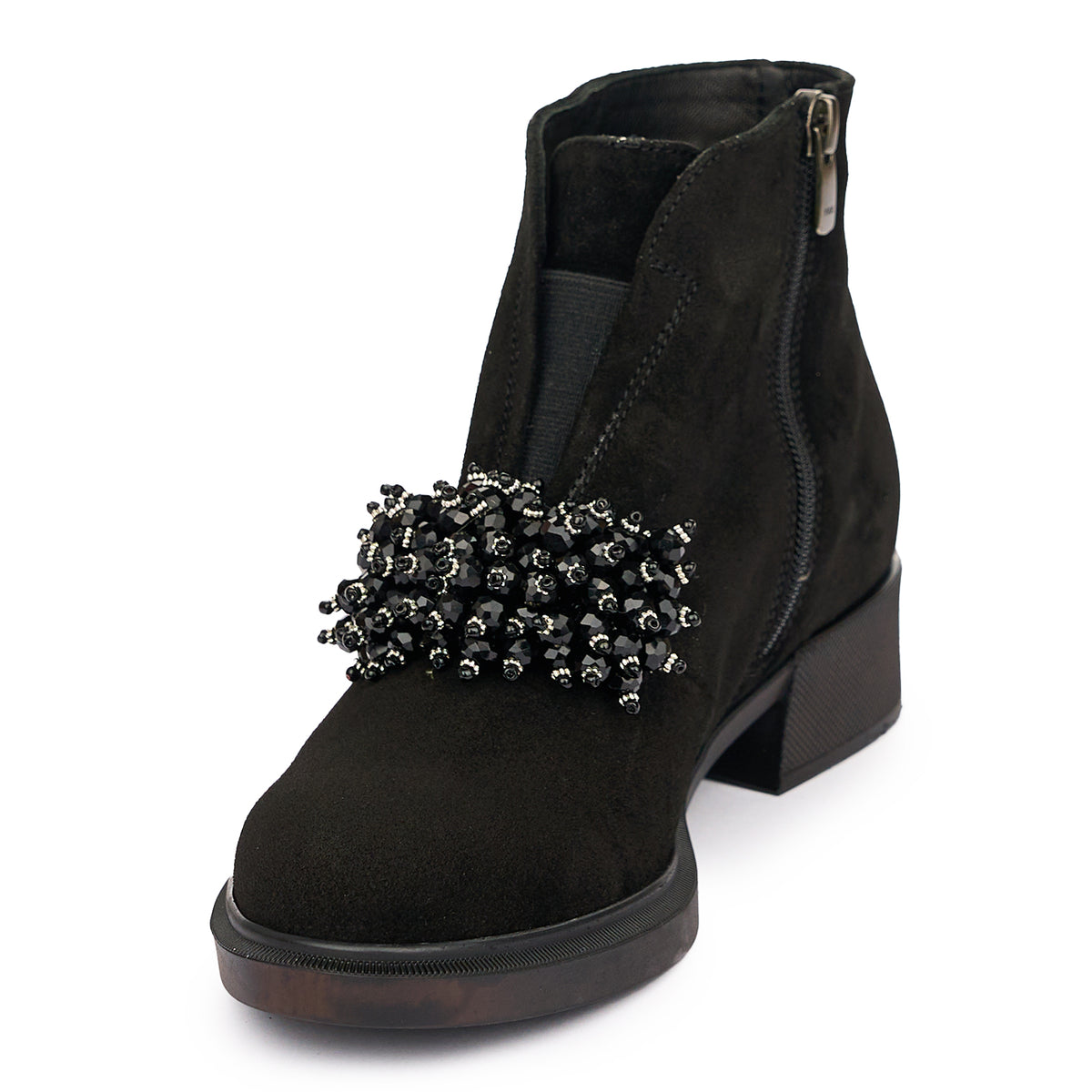 Ghete Dama Fermoar din Piele Naturala Casual Negre 12027 – Superlative.ro