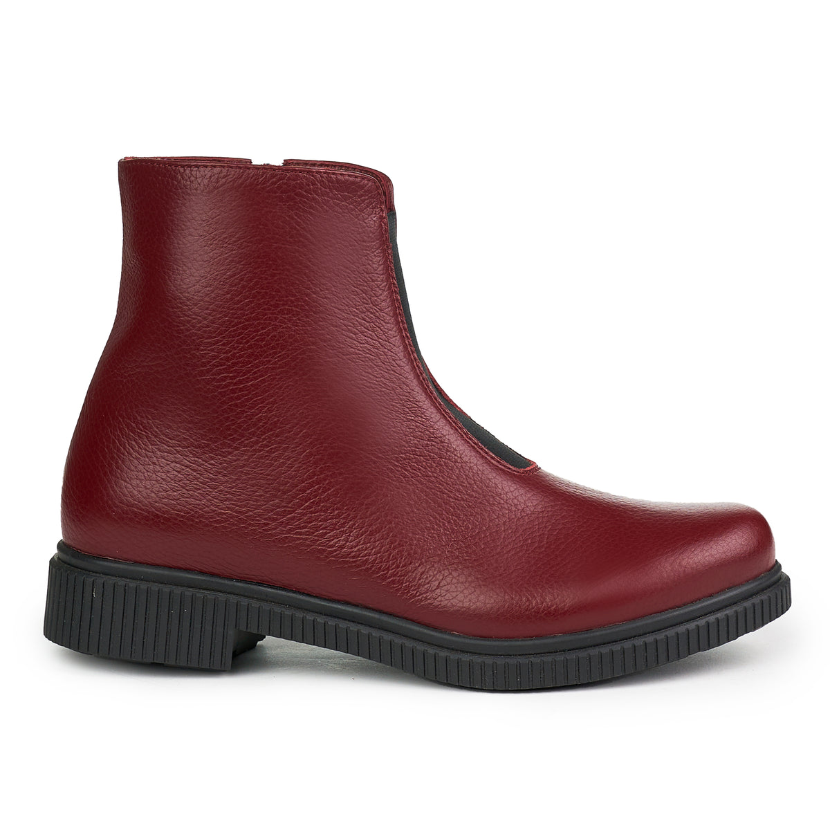 Ghete Piele Iarna Dama cu Fermoar Casual Visinii 12150 – Superlative.ro