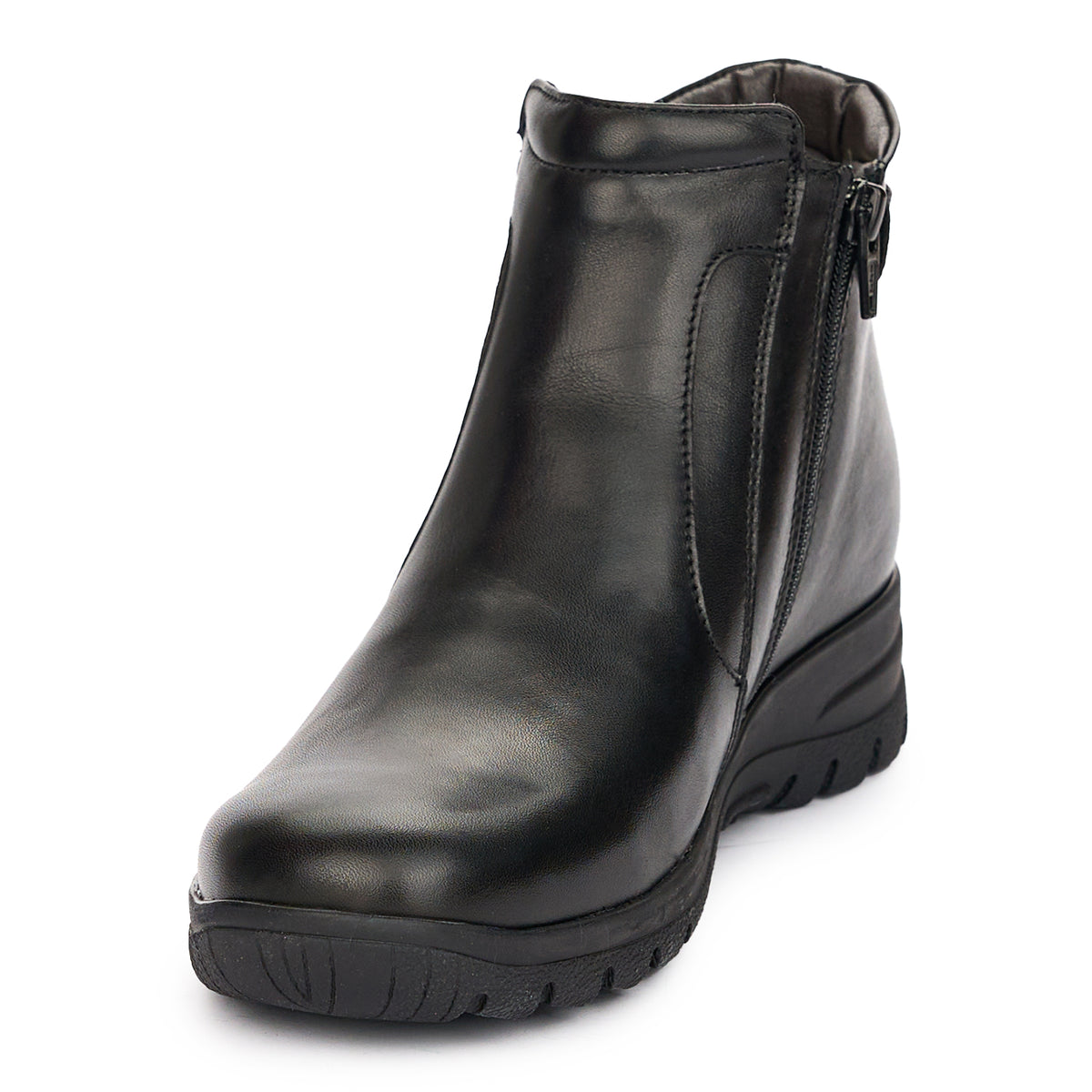 Ghete Dama Fara Toc Elegante din Piele naturala Negre 12182 ...