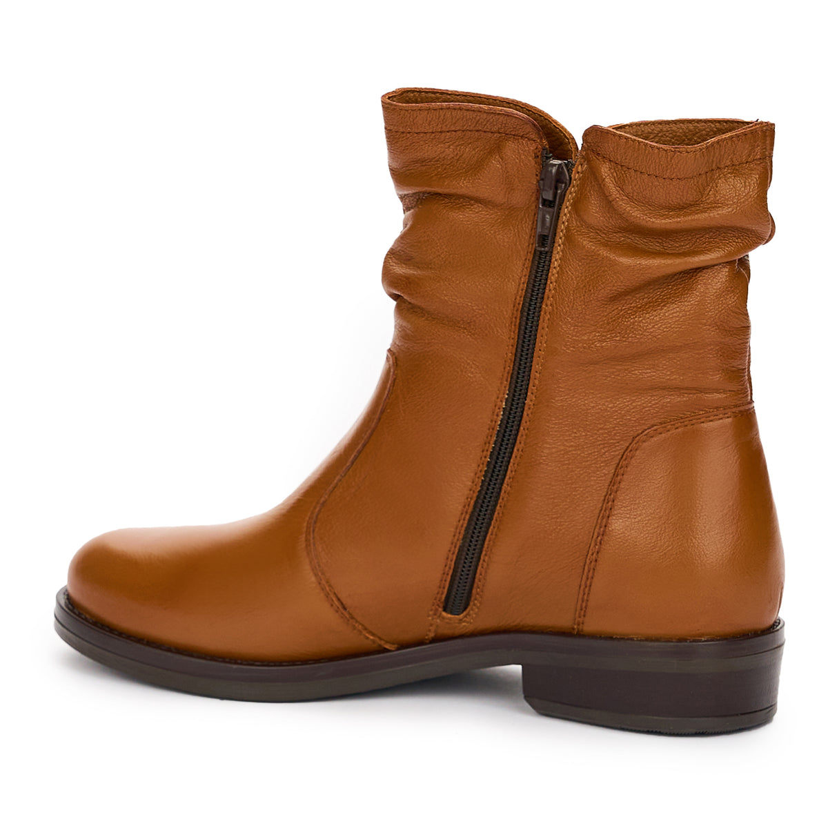 Ghete Maro din Piele Dama Casual cu Fermoar 12381 – Superlative.ro