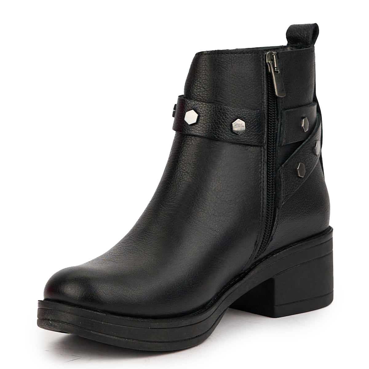 Ghete dama din piele naturala neagra 14593 – Superlative.ro