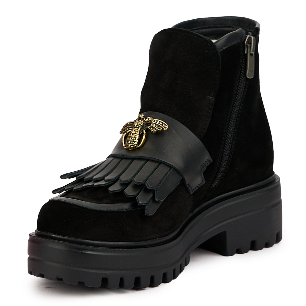 Ghete dama din piele naturala neagra 14588 – Superlative.ro