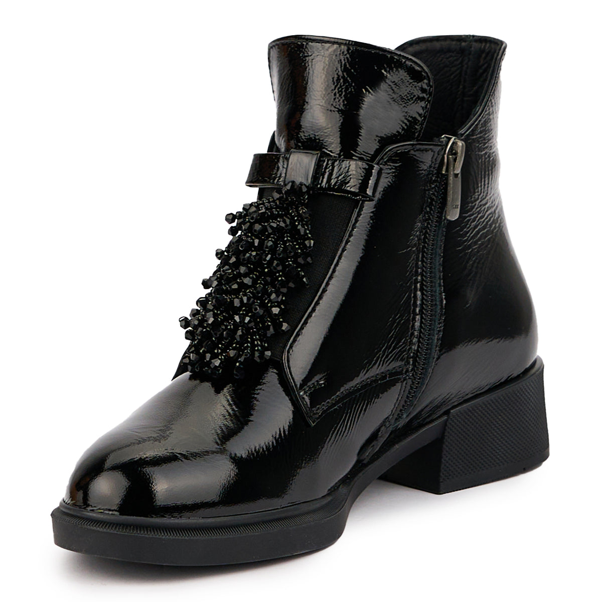 Ghete dama din piele naturala neagra 14693 – Superlative.ro