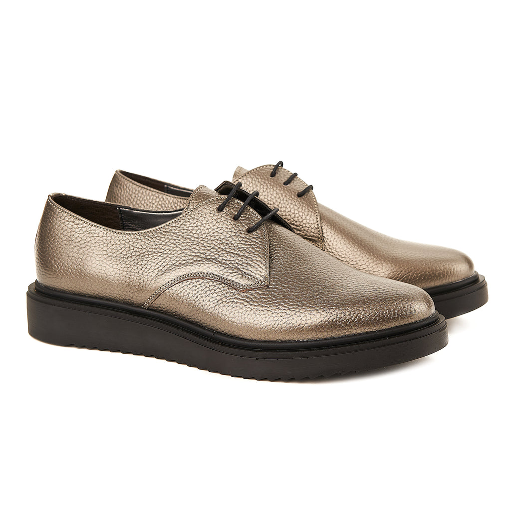 Pantofi Dama Piele Naturala Fara Toc Bronz Casual 1569 – Superlative.ro