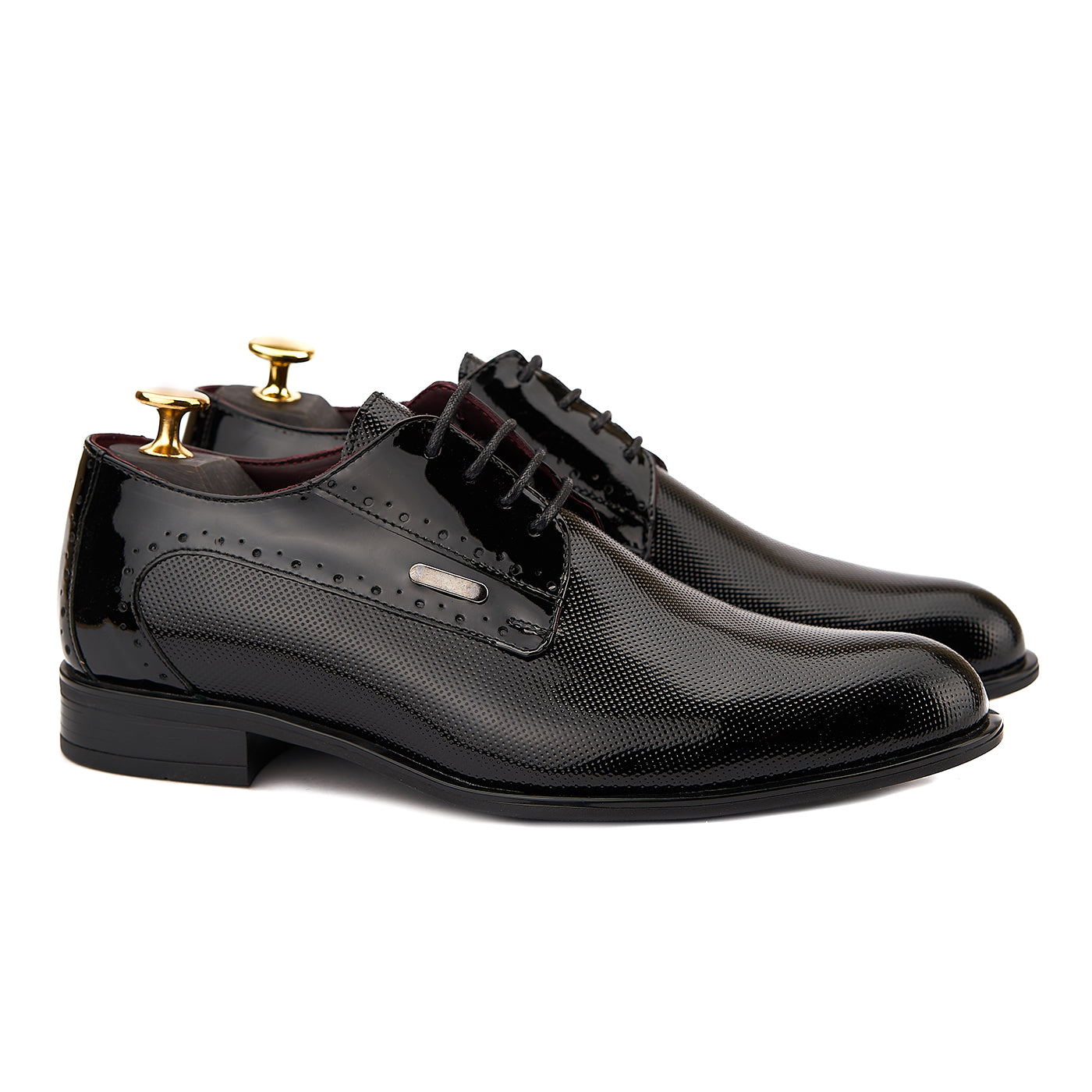 Pantofi de Lac Barbati Eleganti din Piele Naturala Neagra 095 ...