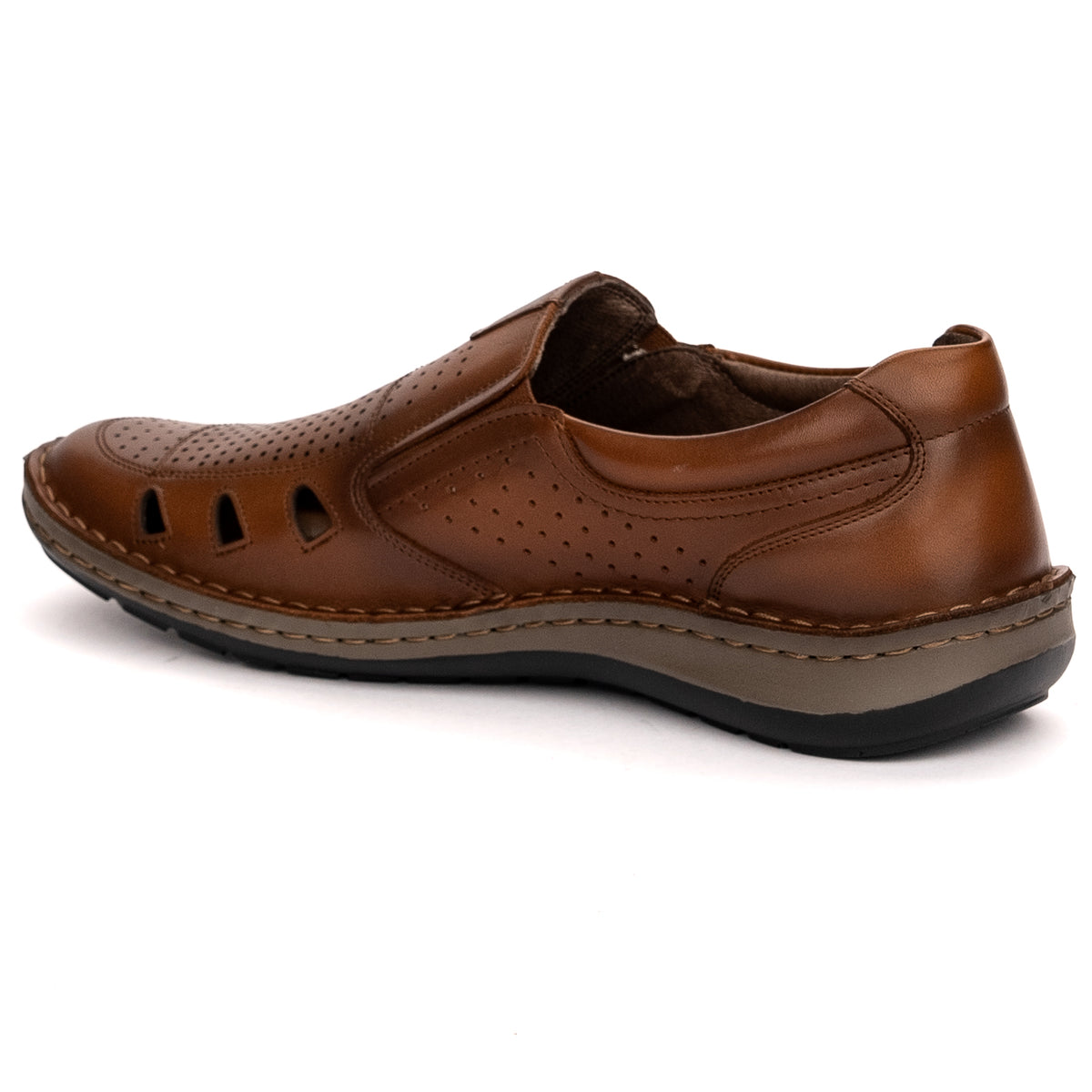 Pantofi de vara barbati din piele naturala maro 7506 – Superlative.ro