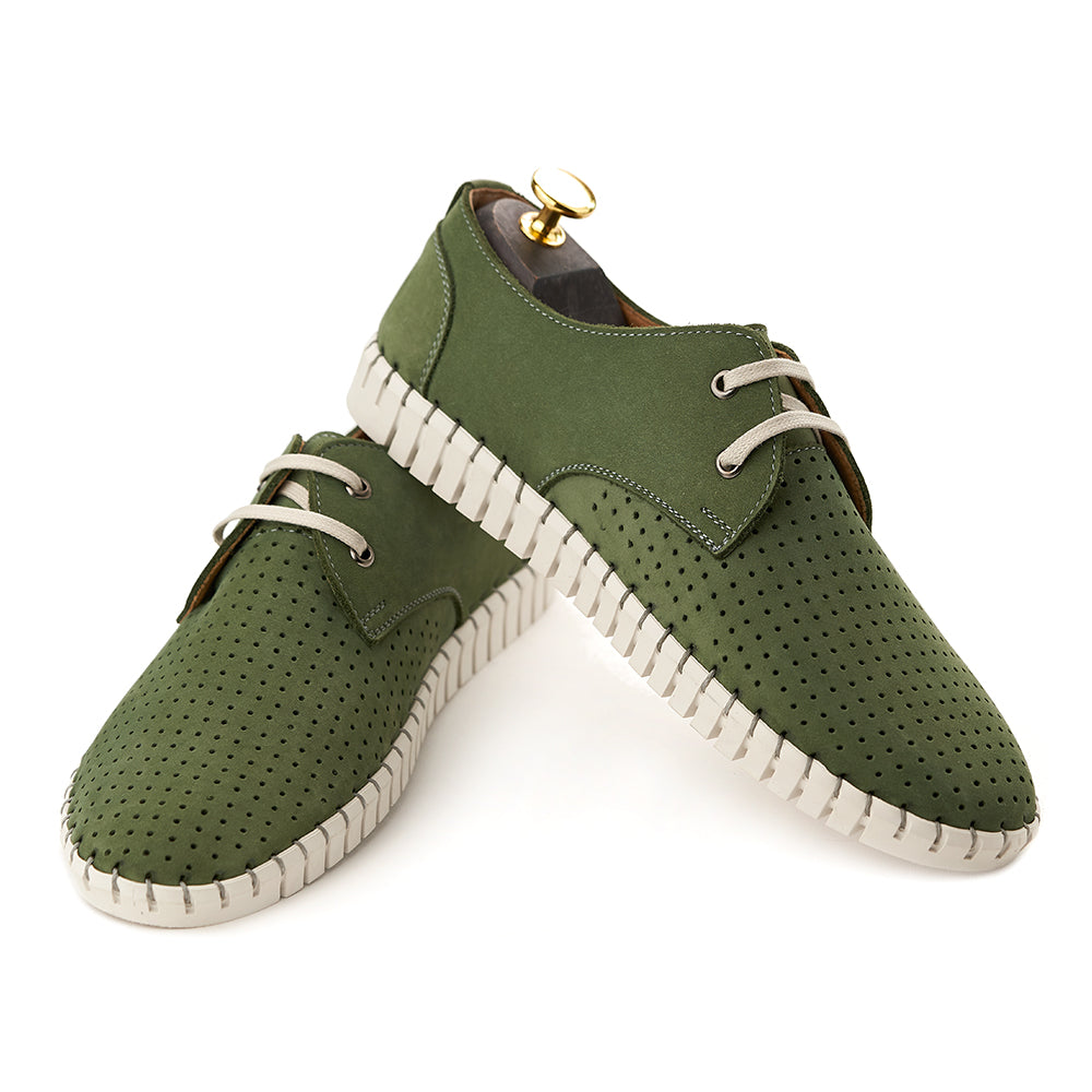 Pantofi casual barbatesti din piele naturala perforata 0705 ...