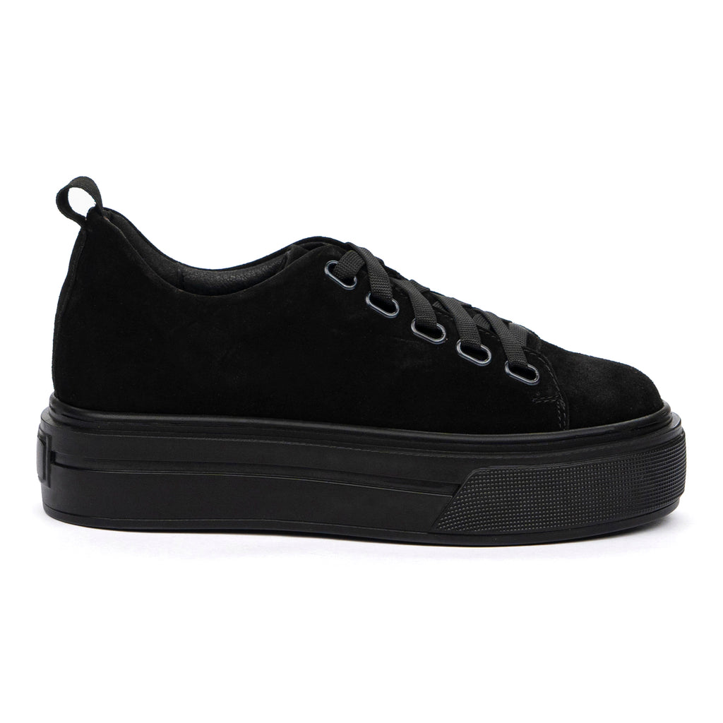 Pantofi Negri Dama Casual din Piele Naturala cu Talpa 4 Cm 8562 ...