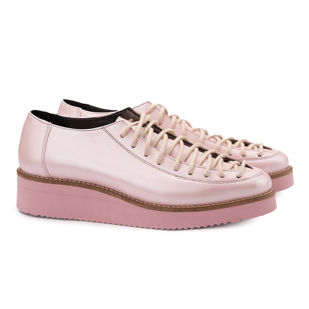 Pantofi Roz Piele Naturala Dama Casual cu Talpa 3 Cm 1411 – Superlative.ro