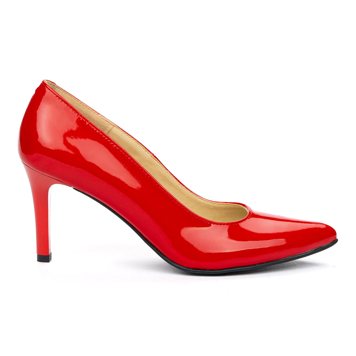 Pantofi Eleganti Rosii Dama Toc 8 Cm din Piele Naturala 4064 ...