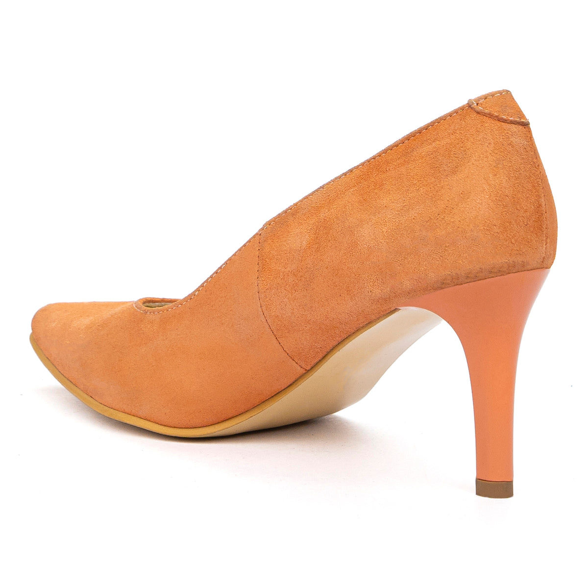 Pantofi Bej Eleganti Dama Toc 8 Cm din Piele Naturala 4069 – Superlative.ro