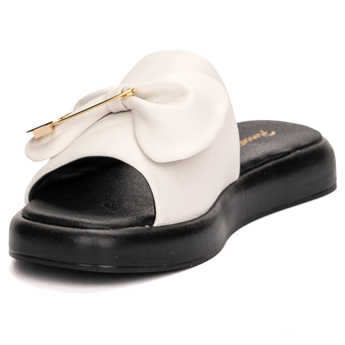 Papuc dama din piele naturala alba 13554 – Superlative.ro