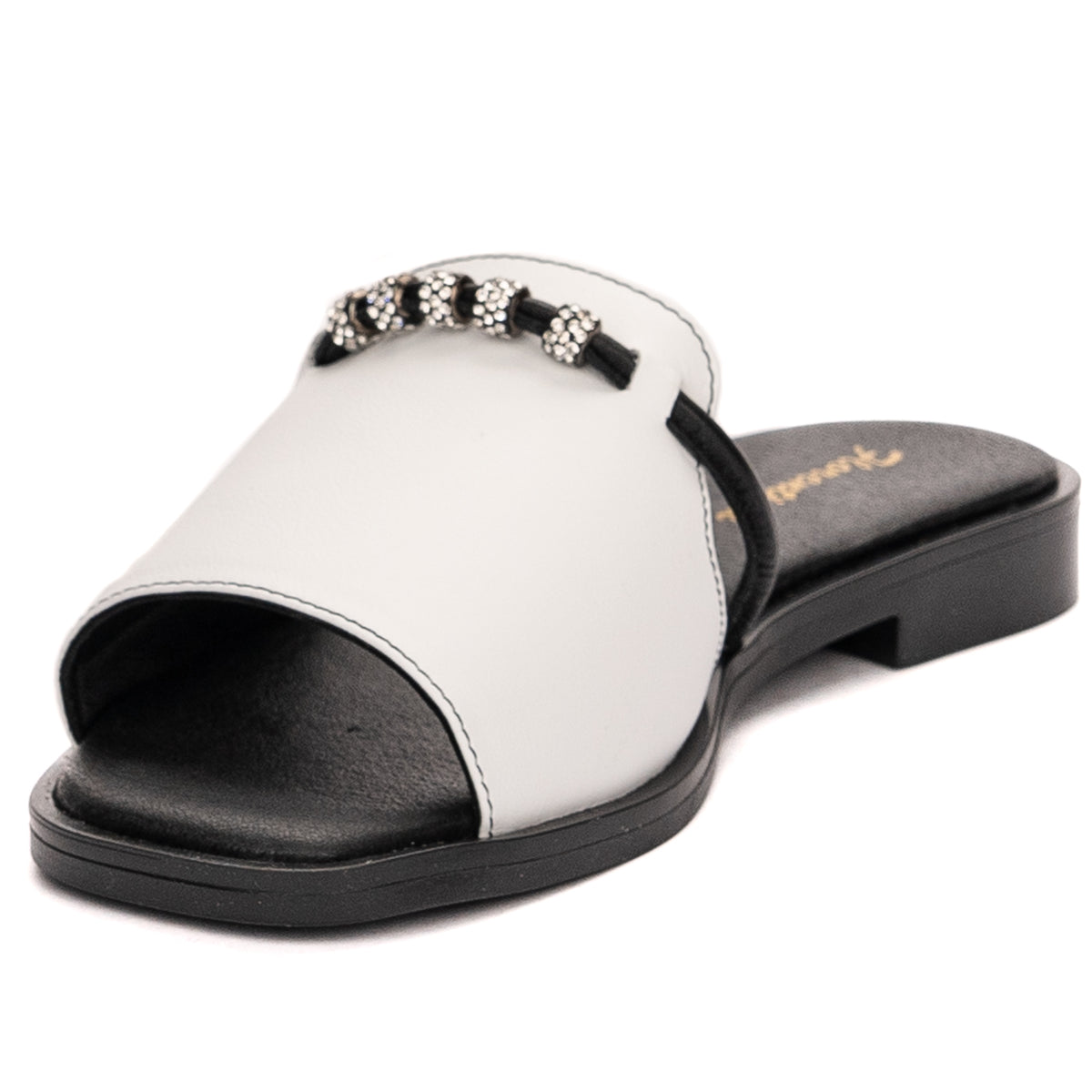 Papuc dama din piele naturala alba 13556 – Superlative.ro