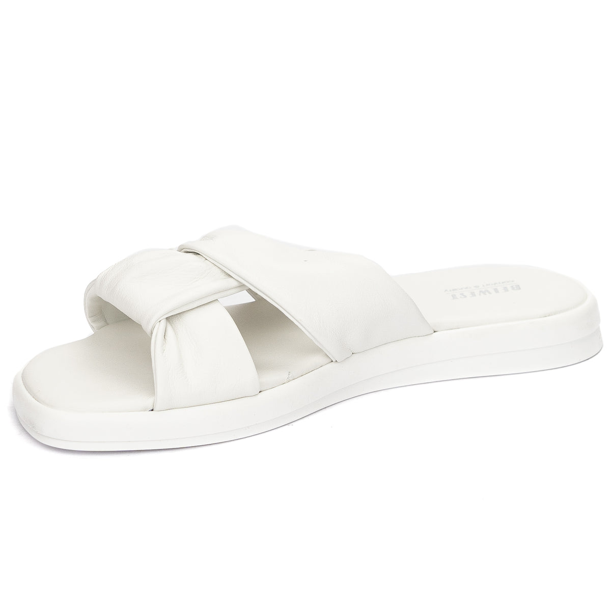 Papuc dama din piele naturala alba cu talpa joasa 13660 – Superlative.ro