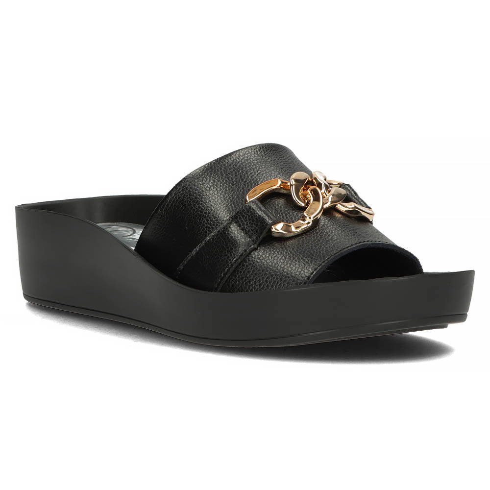 Papuc dama din piele naturala neagra 13303 – Superlative.ro