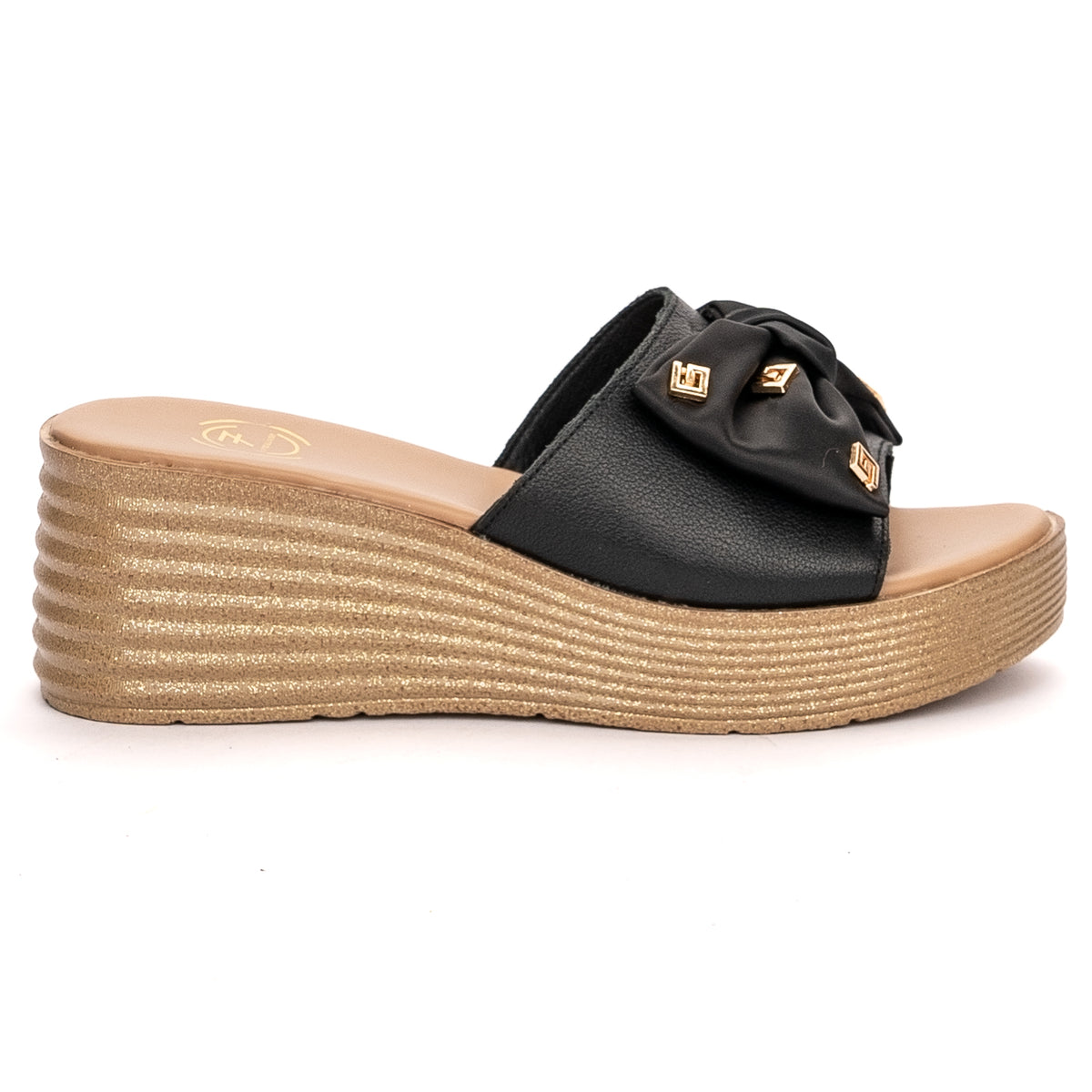 Papuc dama din piele naturala neagra cu platforma 13466 – Superlative.ro