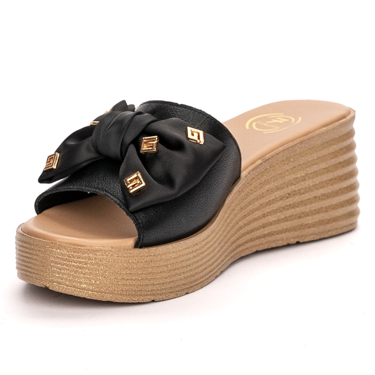 Papuc dama din piele naturala neagra cu platforma 13466 – Superlative.ro