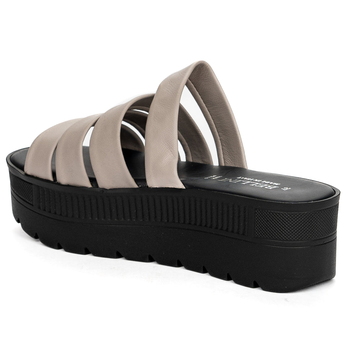 Papuc dama din piele naturala gri cu talpa inalta 13720 – Superlative.ro