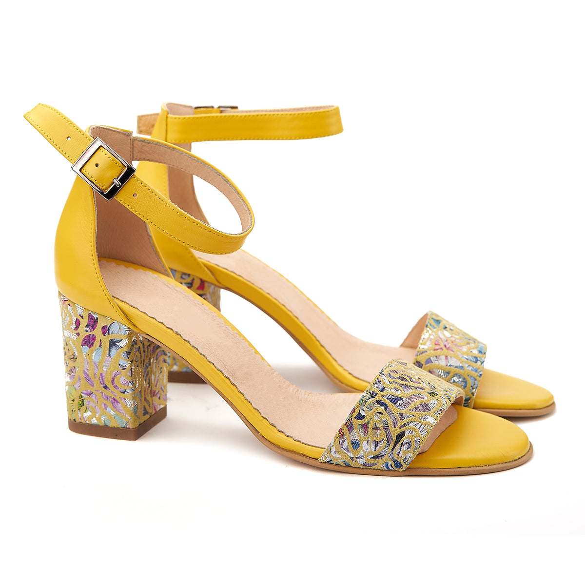 Sandale elegante din piele naturala galbena 5100 – Superlative.ro