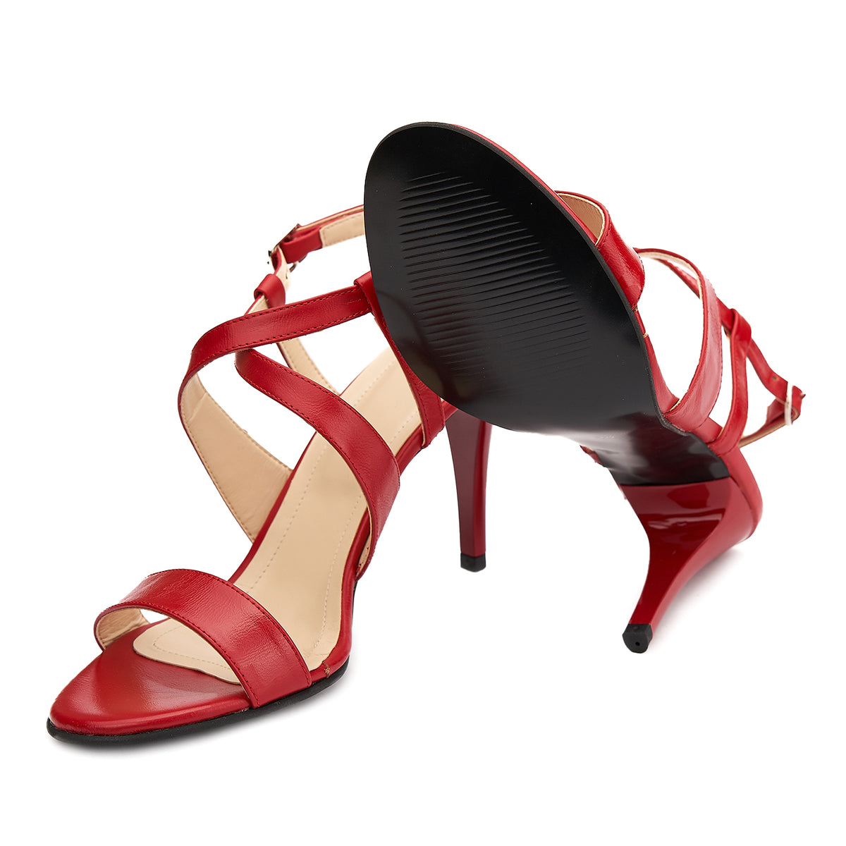 Sandale dama elegante din piele naturala rosie 5181 – Superlative.ro