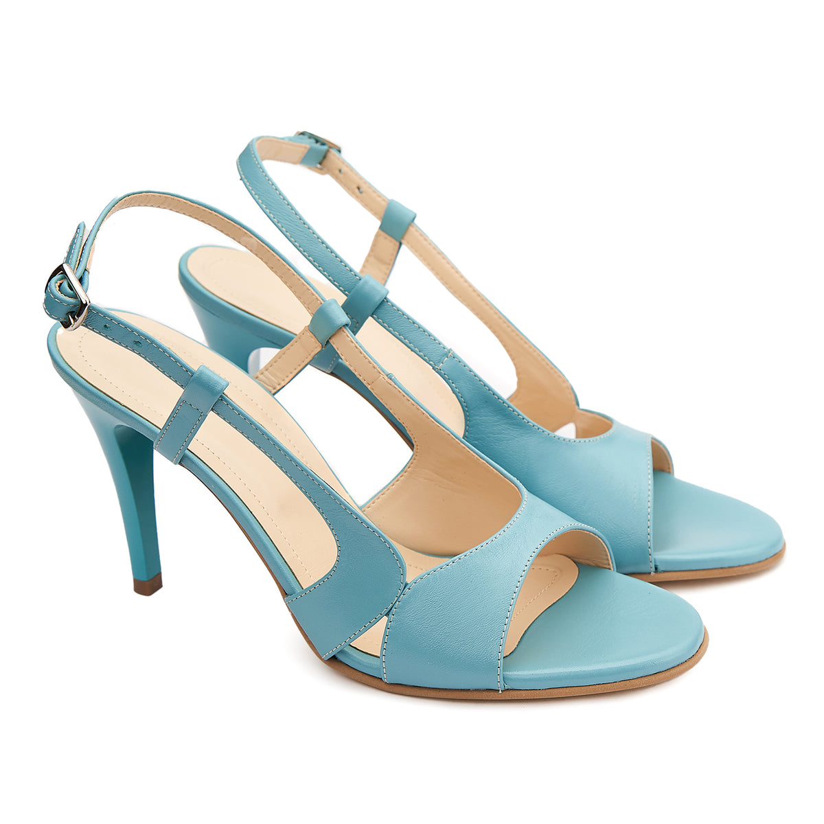 Sandale dama elegante din piele naturala turcoaz 5190 – Superlative.ro