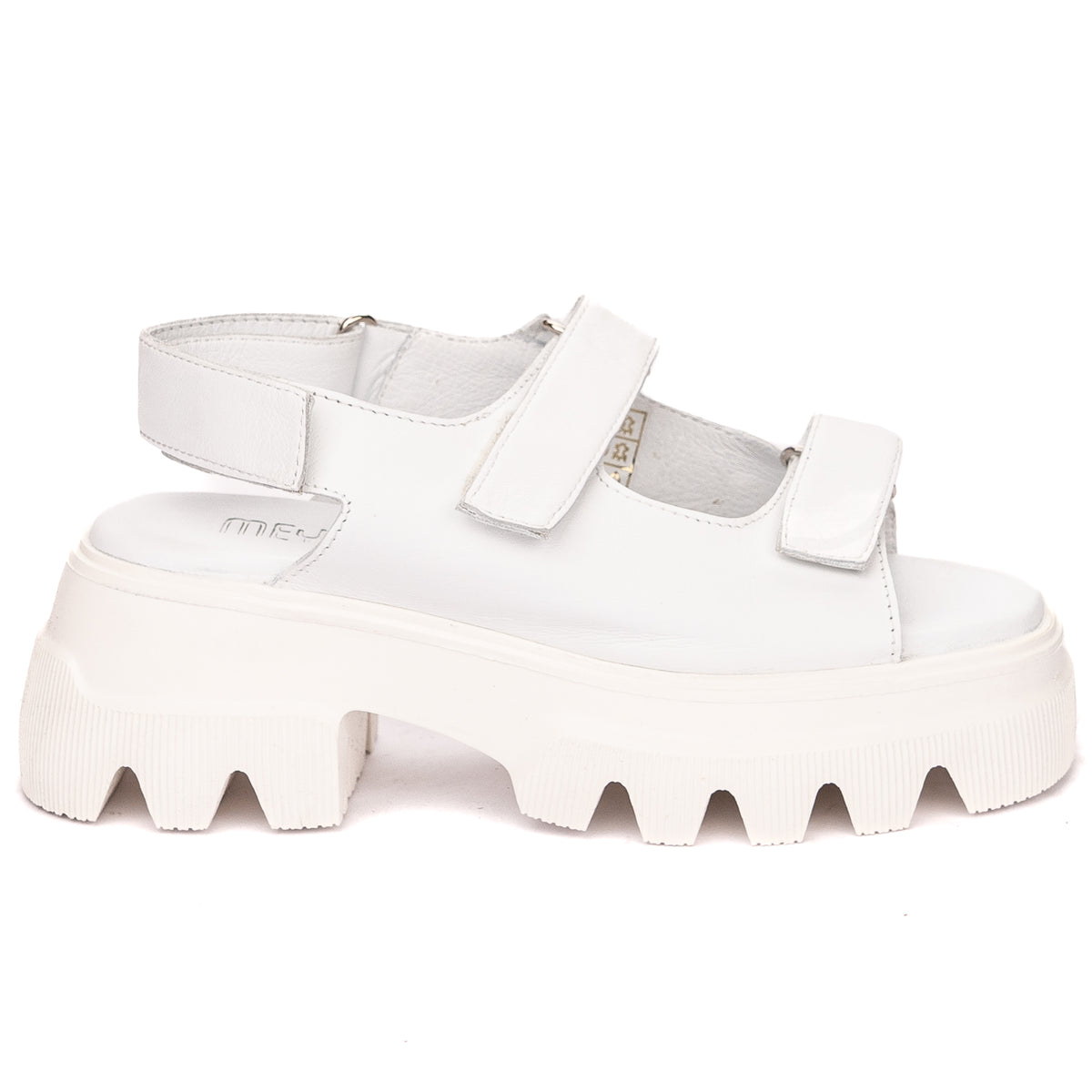 Sandale dama din piele naturala alba cu platforma 13607 – Superlative.ro