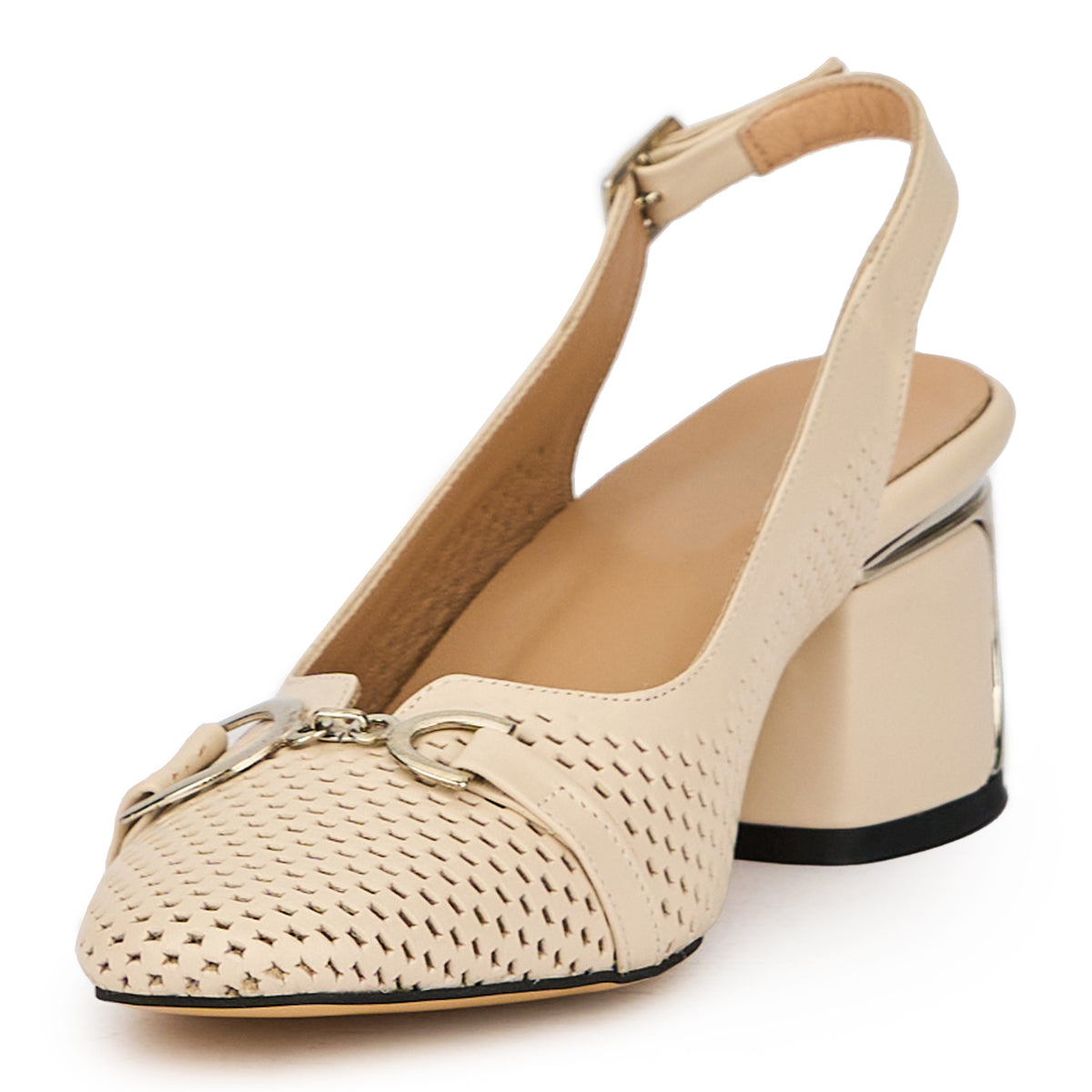 Sandale dama din piele naturala bej cu toc gros 6 cm 15645 – Superlative.ro