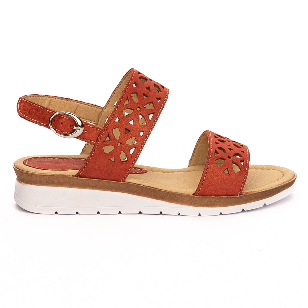 Sandale dama din piele naturala caramiziu 13205 – Superlative.ro