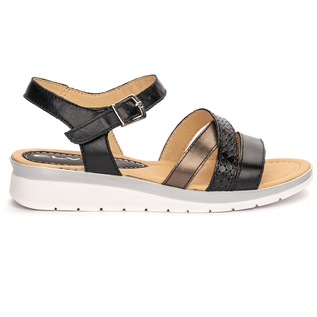 Sandale dama din piele naturala neagra 13449 – Superlative.ro