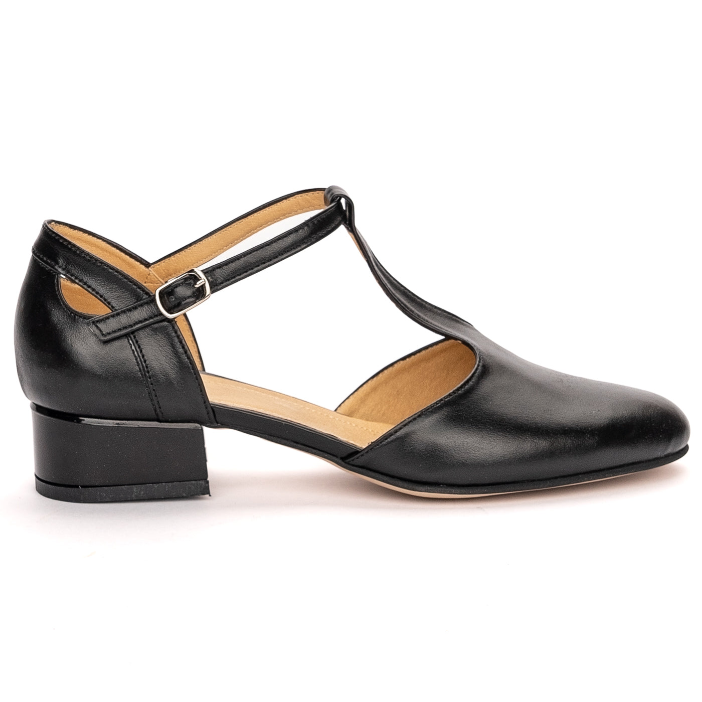 Sandale dama din piele naturala neagra cu toc mic 3.5 cm 13463 ...