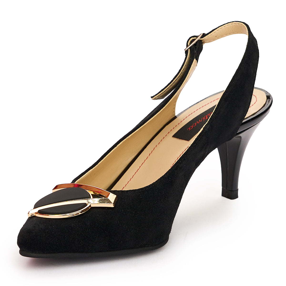 Sandale dama din piele naturala neagra cu toc subtire 7 cm 13792 ...