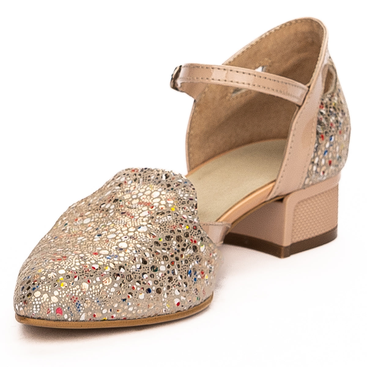 Sandale dama din piele naturala toc 3.5cm multicolor 13232 – Superlative.ro