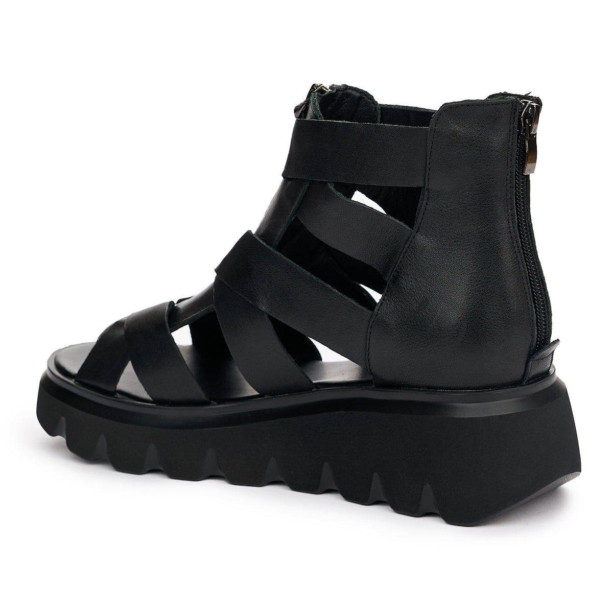 Sandale romane dama din piele naturala neagra 13110 – Superlative.ro